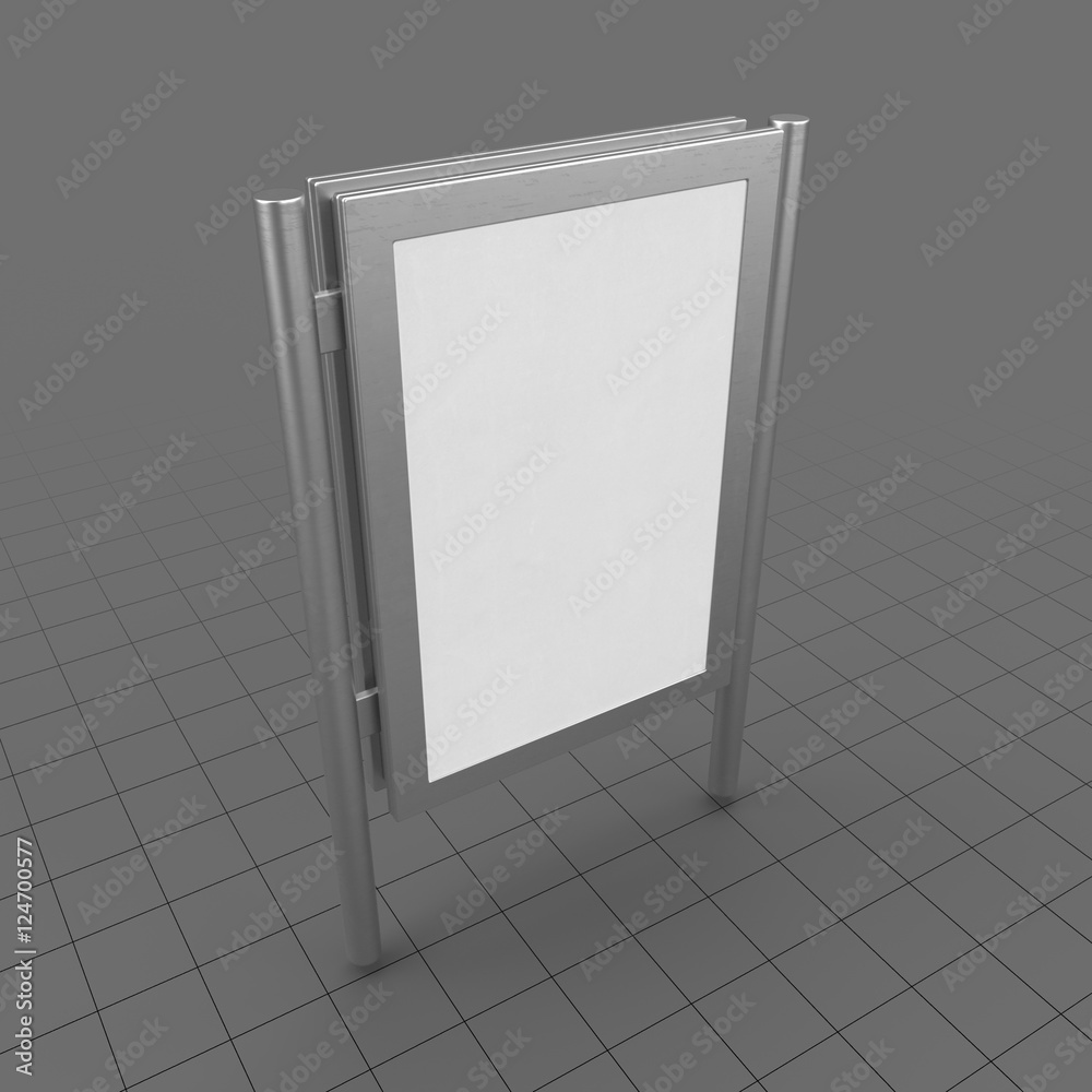 Stand Single Sign 2 Stock 3D asset | Adobe Stock