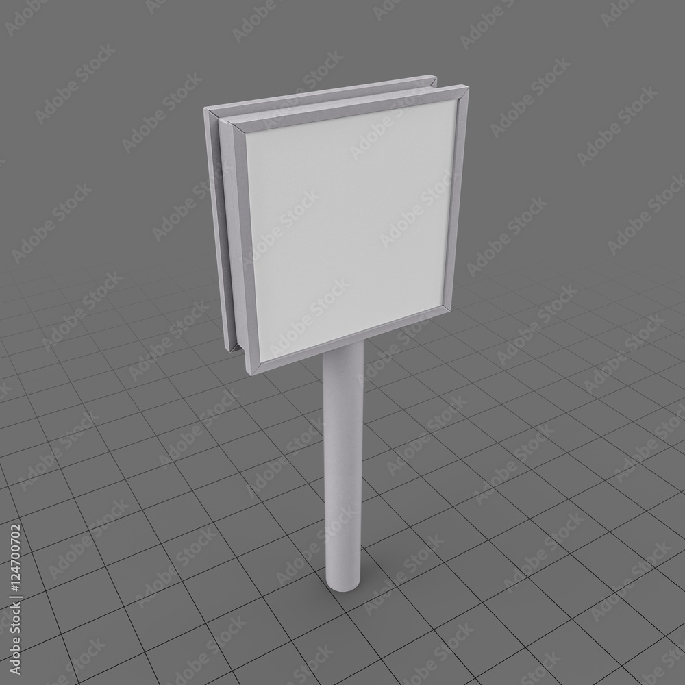Stand Single Square Sign แอสเซทสต็อก 3 มิติ | Adobe Stock