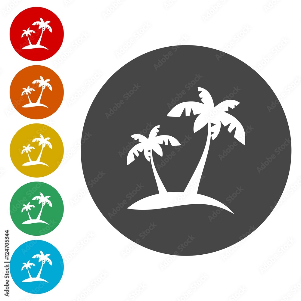 Tropical island icon Stock Vector | Adobe Stock