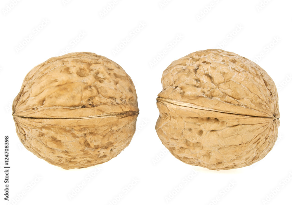 Two walnuts isolated on a white background Stock-Foto | Adobe Stock