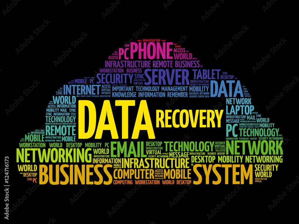 Data Recovery word cloud collage, technology concept background Stock ...