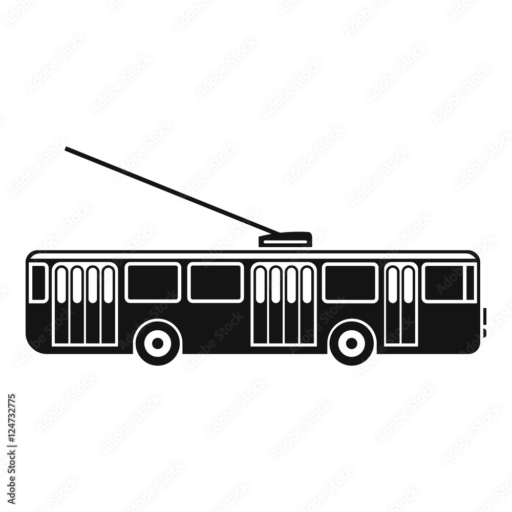 Trolleybus icon. Simple illustration of trolleybus vector icon for web design Stock Vector ...