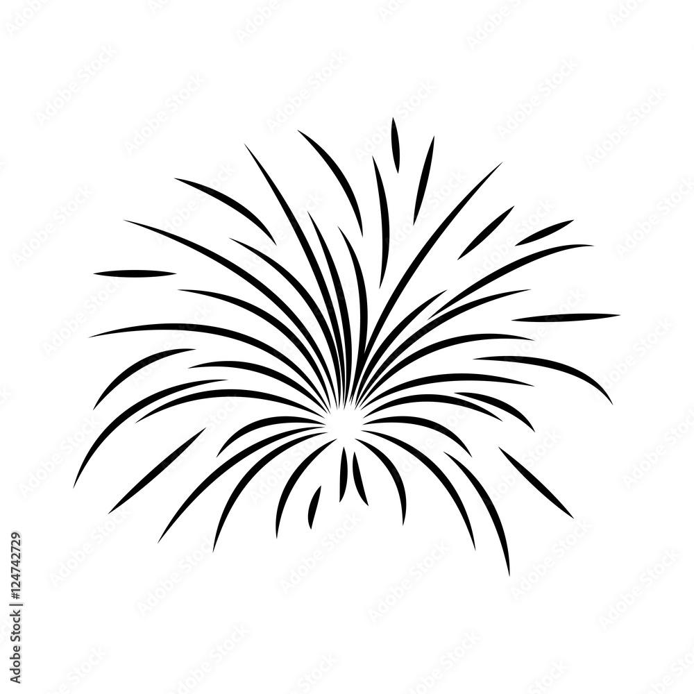 fireworks burst effect decoration icon over white background. vector ...