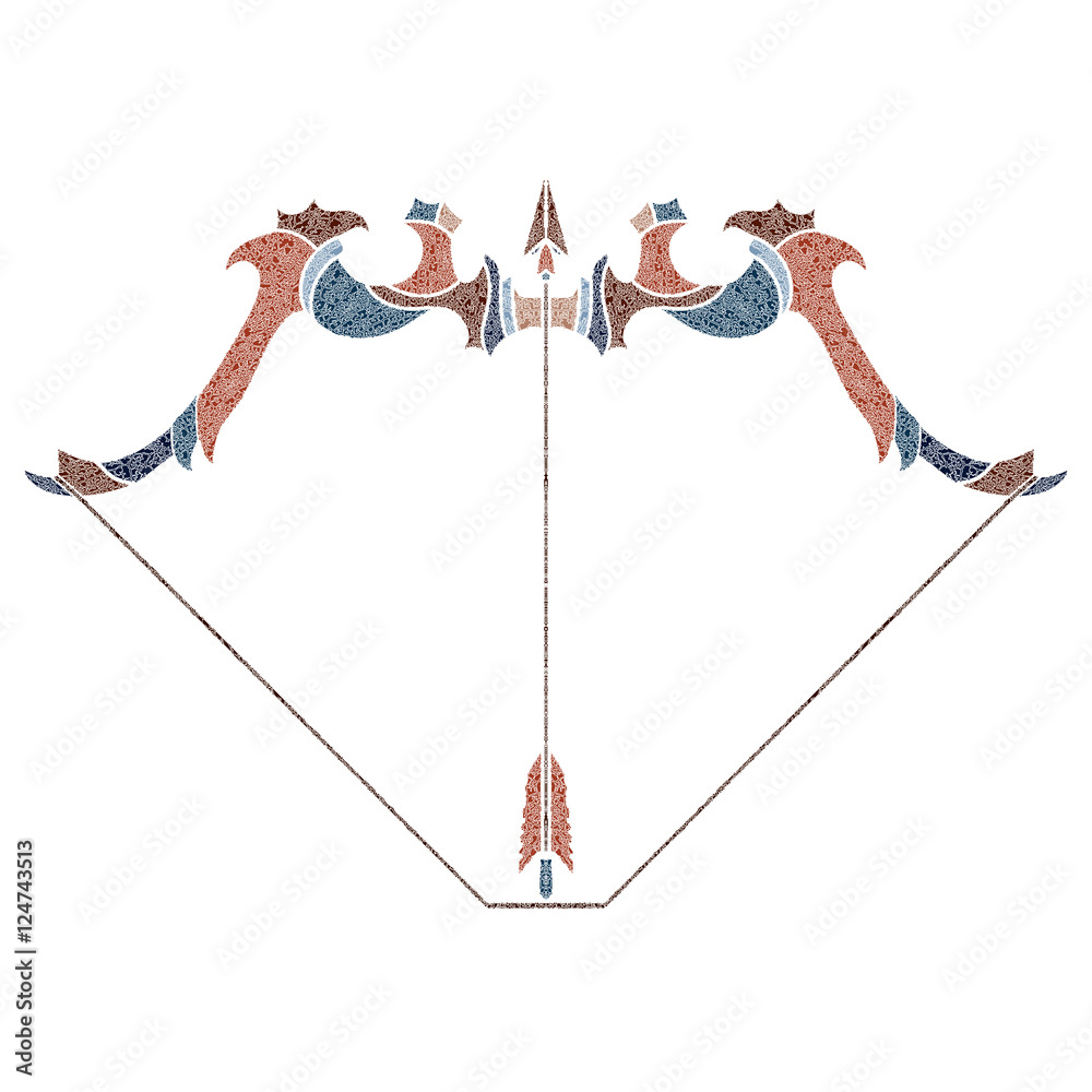 Bright bow and arrow, zodiac Sagittarius sign Stock Vector | Adobe Stock
