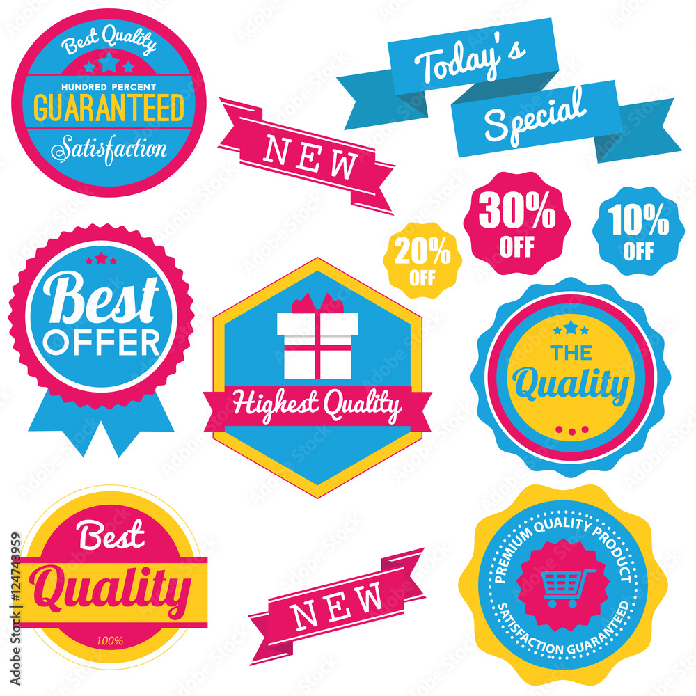 Vetor de Web stickers, banners and labels. Sale arrow tag icons ...