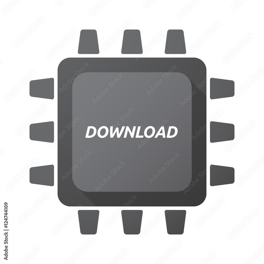Isolated Central Processing Unit icon with the text DOWNLOAD Stock ...