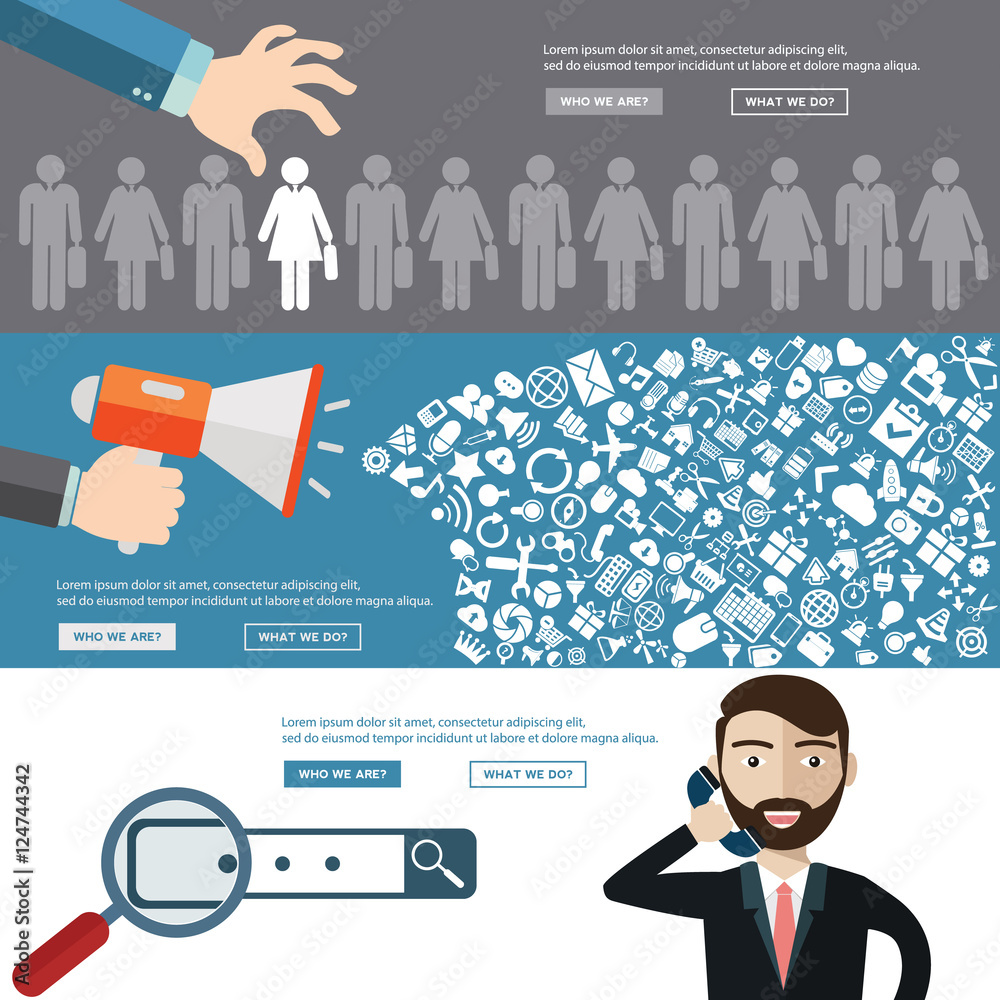 Human resource or HR management infographics element and background ...