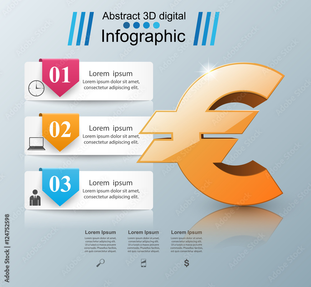 Euro icon. Business Infographics, Vector illustration. Stock Vector ...