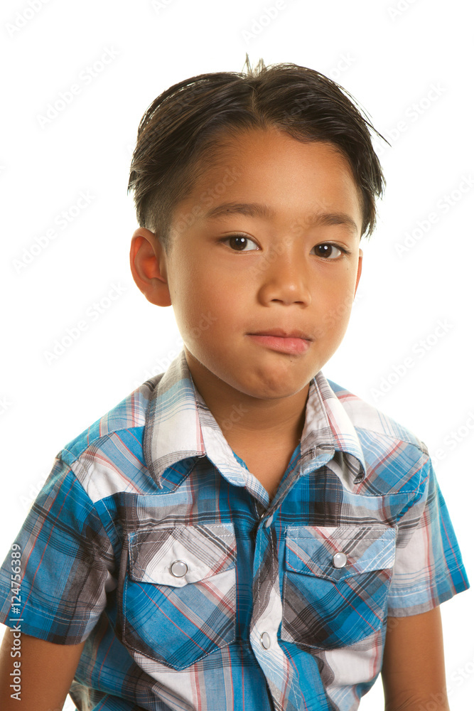 Cute Filipino Boy on a White Background Stock Photo | Adobe Stock
