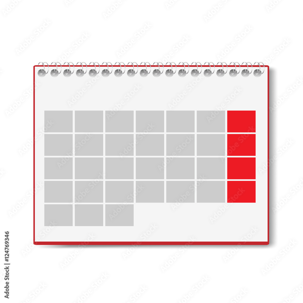 Vector illustration of detailed calendar Stock Vector | Adobe Stock