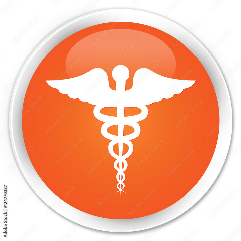 Medical icon orange glossy round button Stock Illustration | Adobe Stock