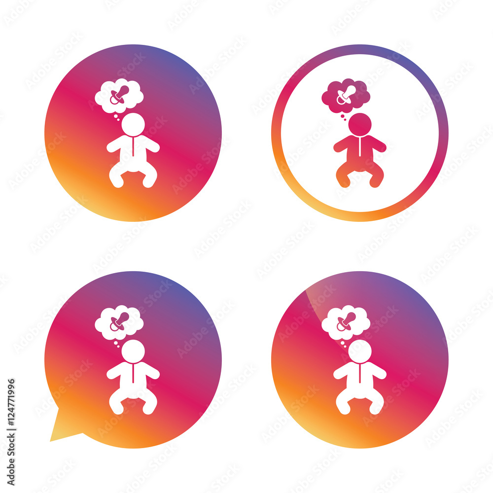 Baby infant sign icon. Toddler boy symbol. Stock Vector | Adobe Stock