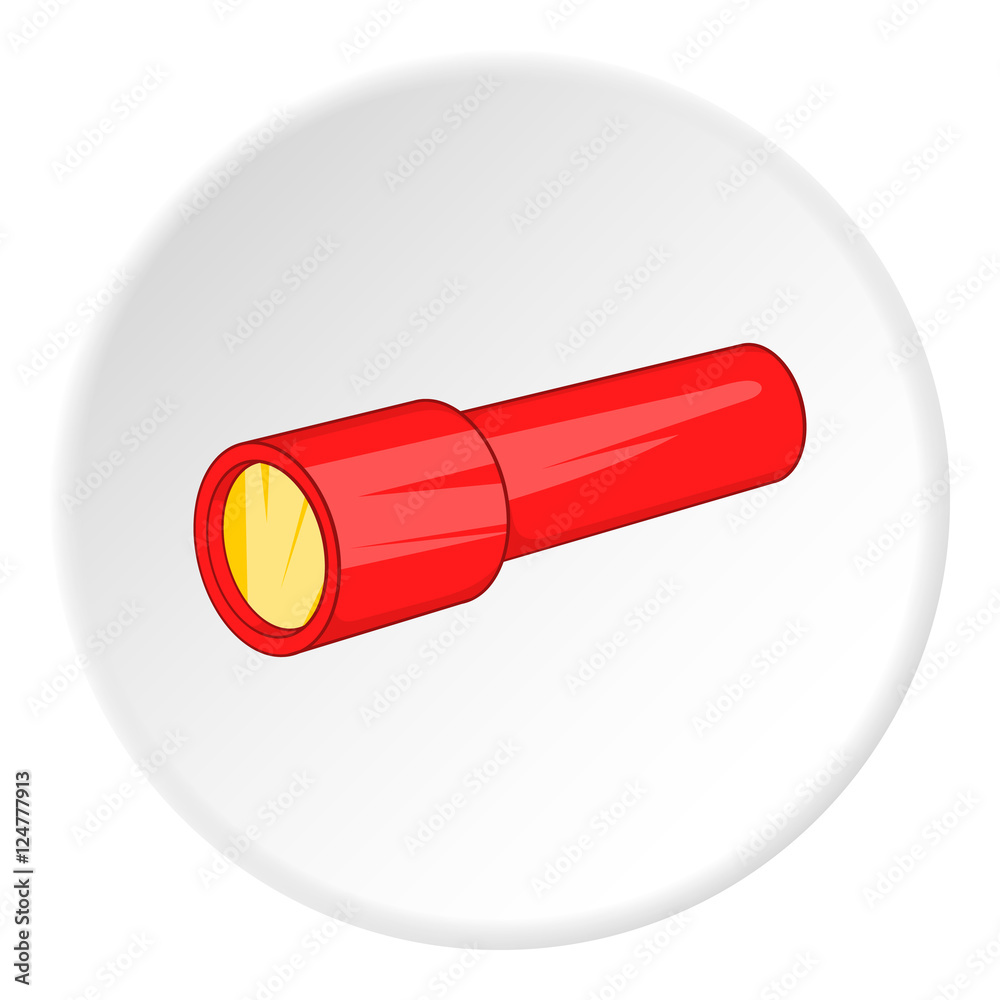 Red flashlight icon. Cartoon illustration of red flashlight vector icon ...