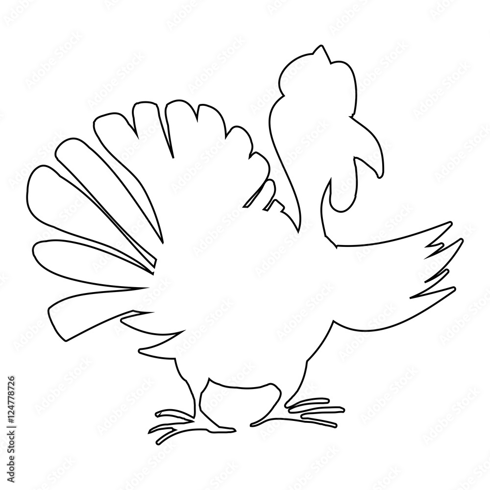 Turkey Outline Icon Symbol Design. Vector illustration isolated Stock ...