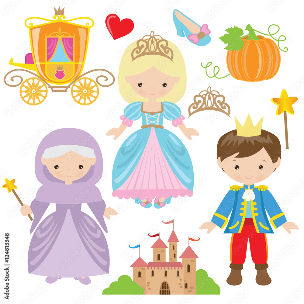 Poster Cinderella vector cartoon illustration – Wall Art | UkPosters