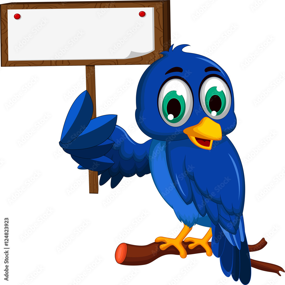 Cute Blue Bird Cartoon