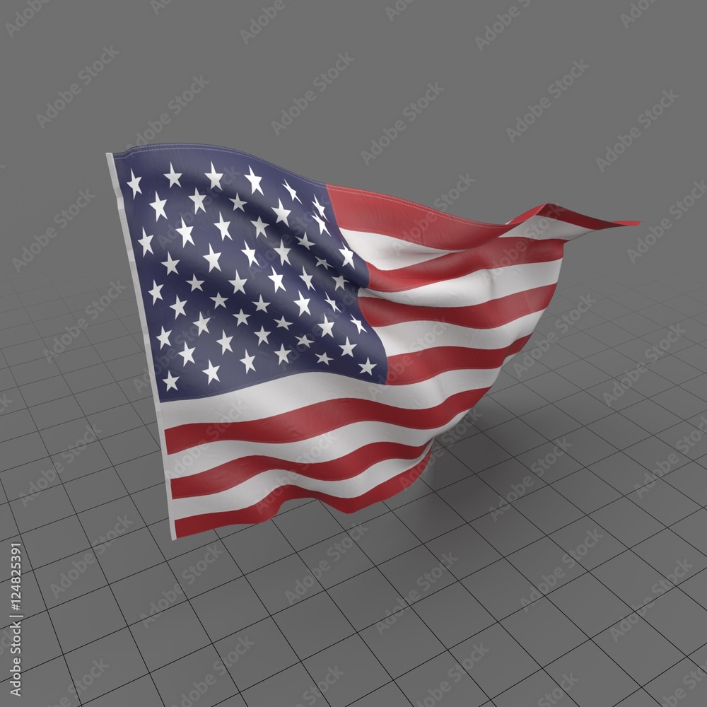 Flag USA 2 Stock 3D asset | Adobe Stock