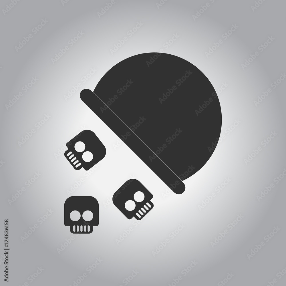Black and white Vector illustration in flat design Halloween icon ladle ...