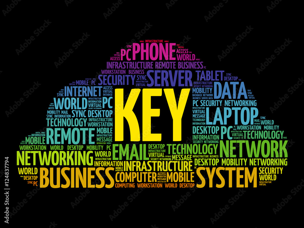 KEY word cloud collage, technology concept background Stock Vector ...