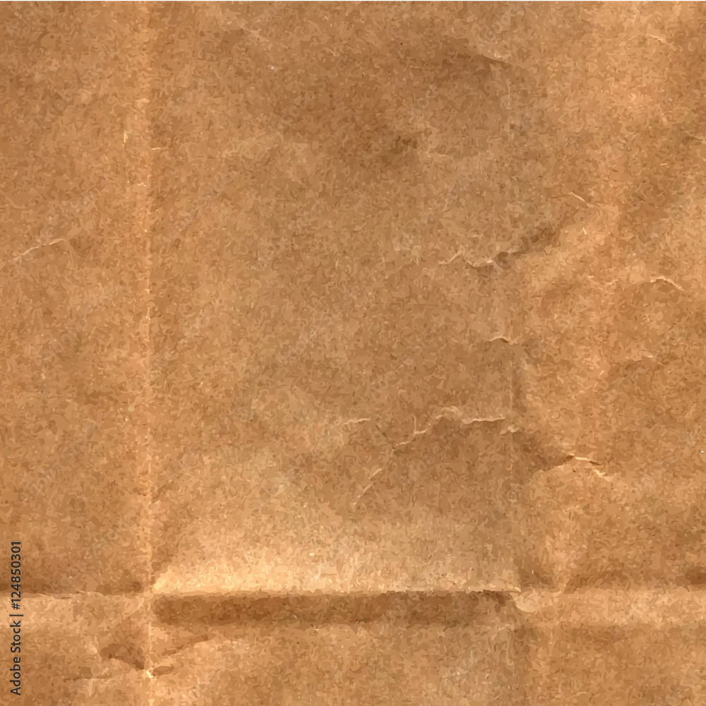 Vintage craft crumpled paper texture, vector illustration. Stock Vector ...