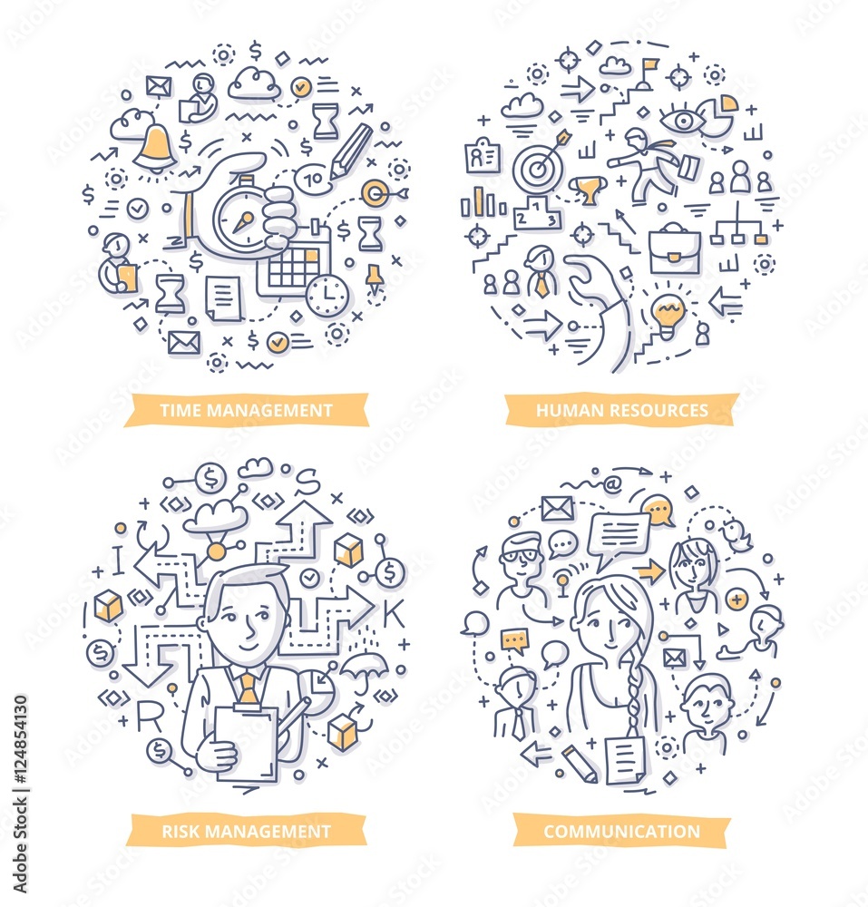 Project Management Doodle Concepts Stock Vector | Adobe Stock