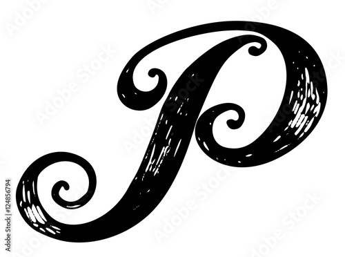 Letter P In Calligraphy