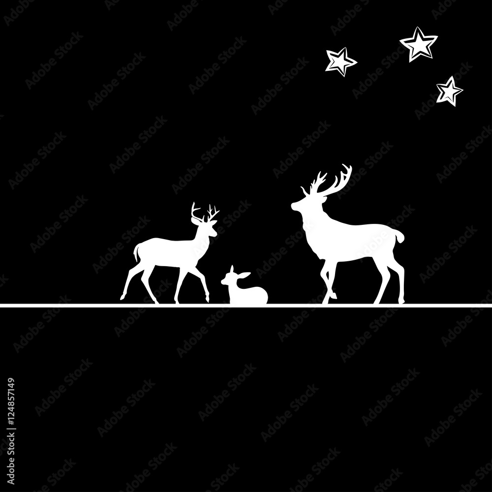 Hirschfamilie Stock Vector | Adobe Stock