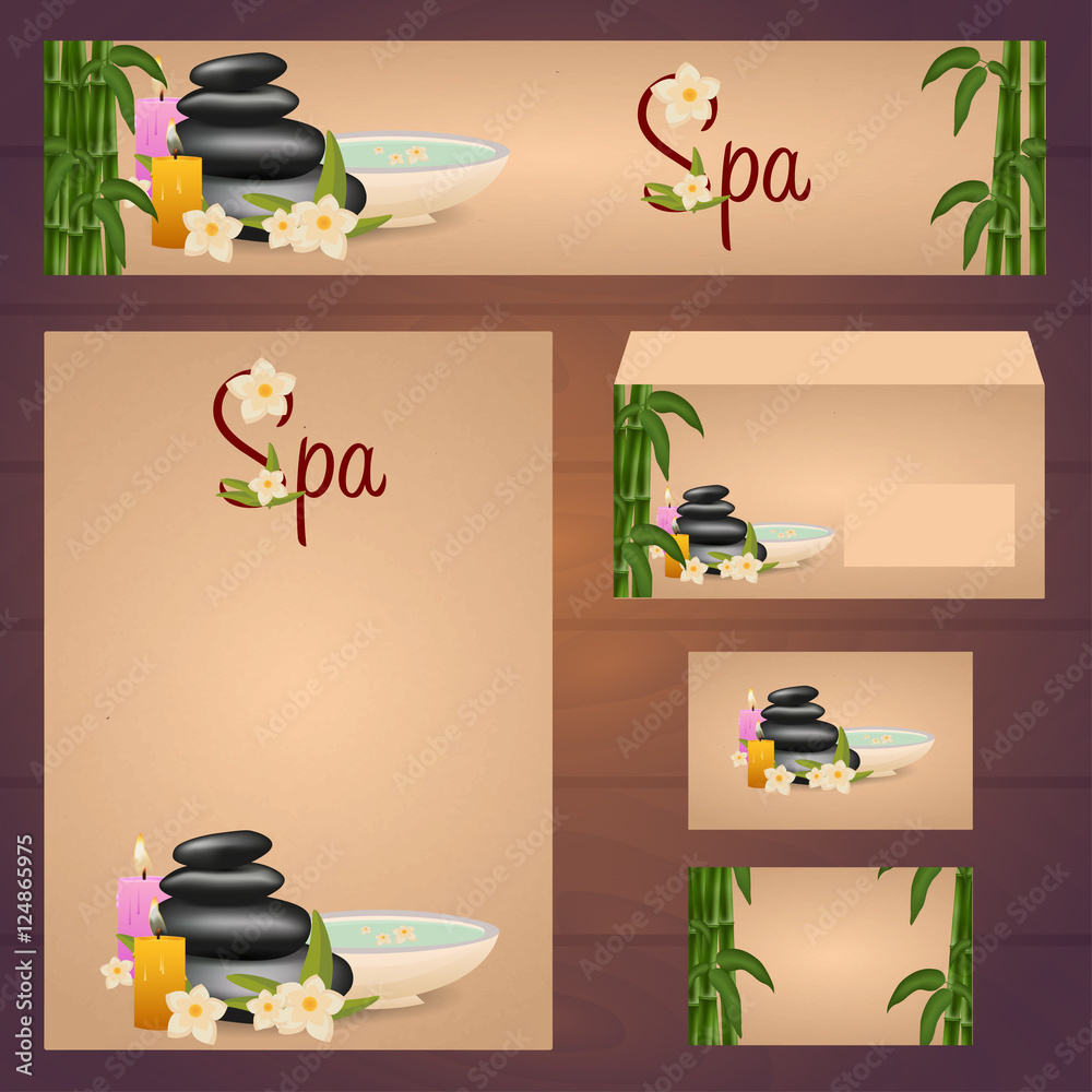 Corporate Spa Design. Corporate identity template design. Old vintage ...