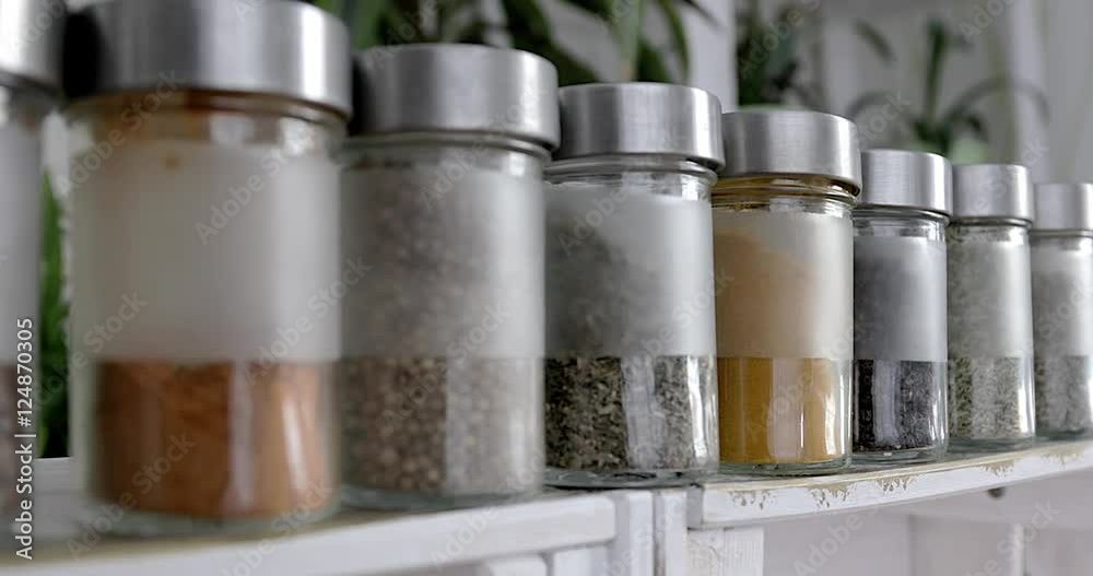 Spices and seasonings (right to left normal) Stock Video | Adobe Stock