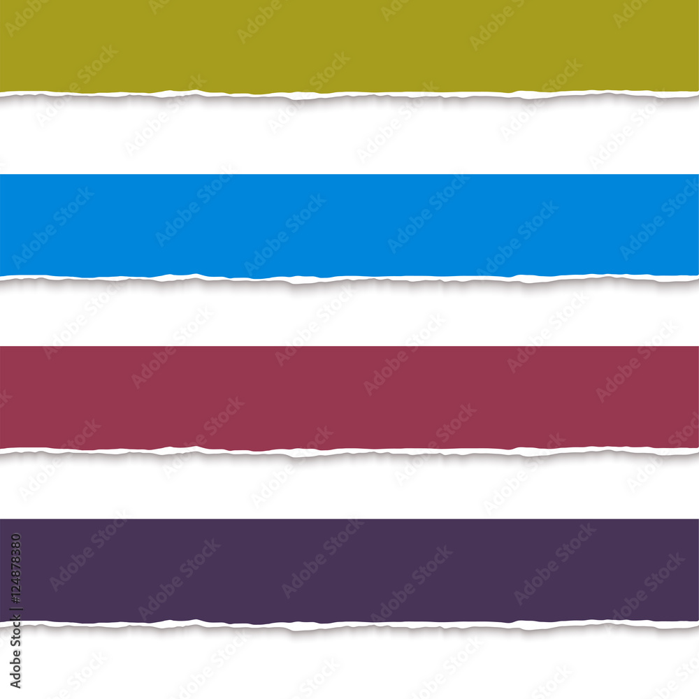 Web banner torn paper pieces. Realistic vector torn paper banners for ...