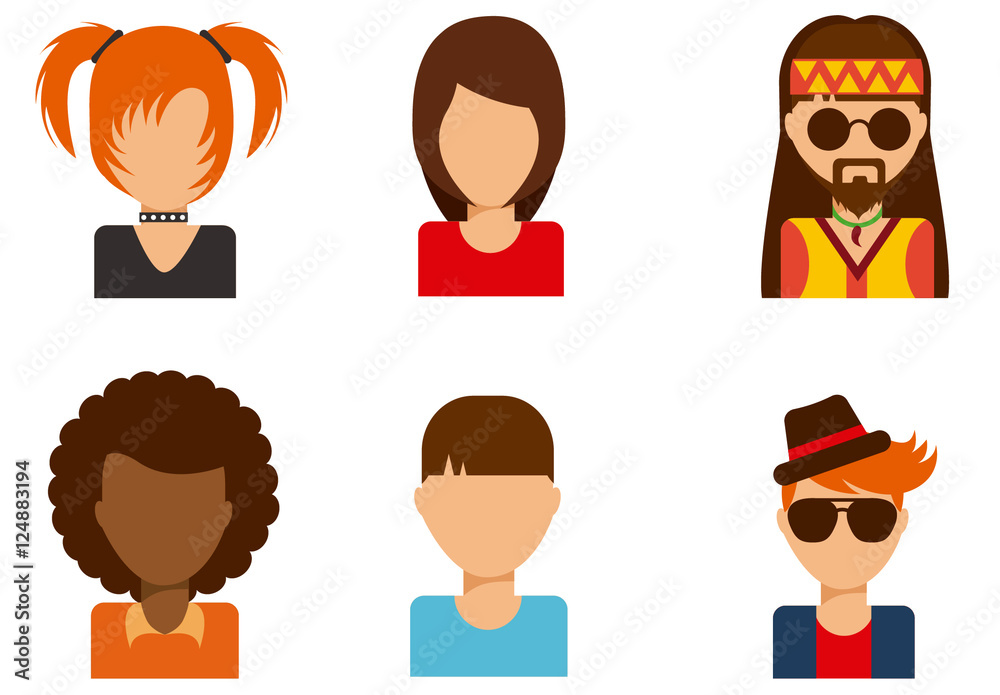 People Avatar Icon Set 2 Stock Template | Adobe Stock