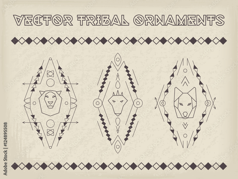 Vector Tribal Emblems Stock Vector | Adobe Stock