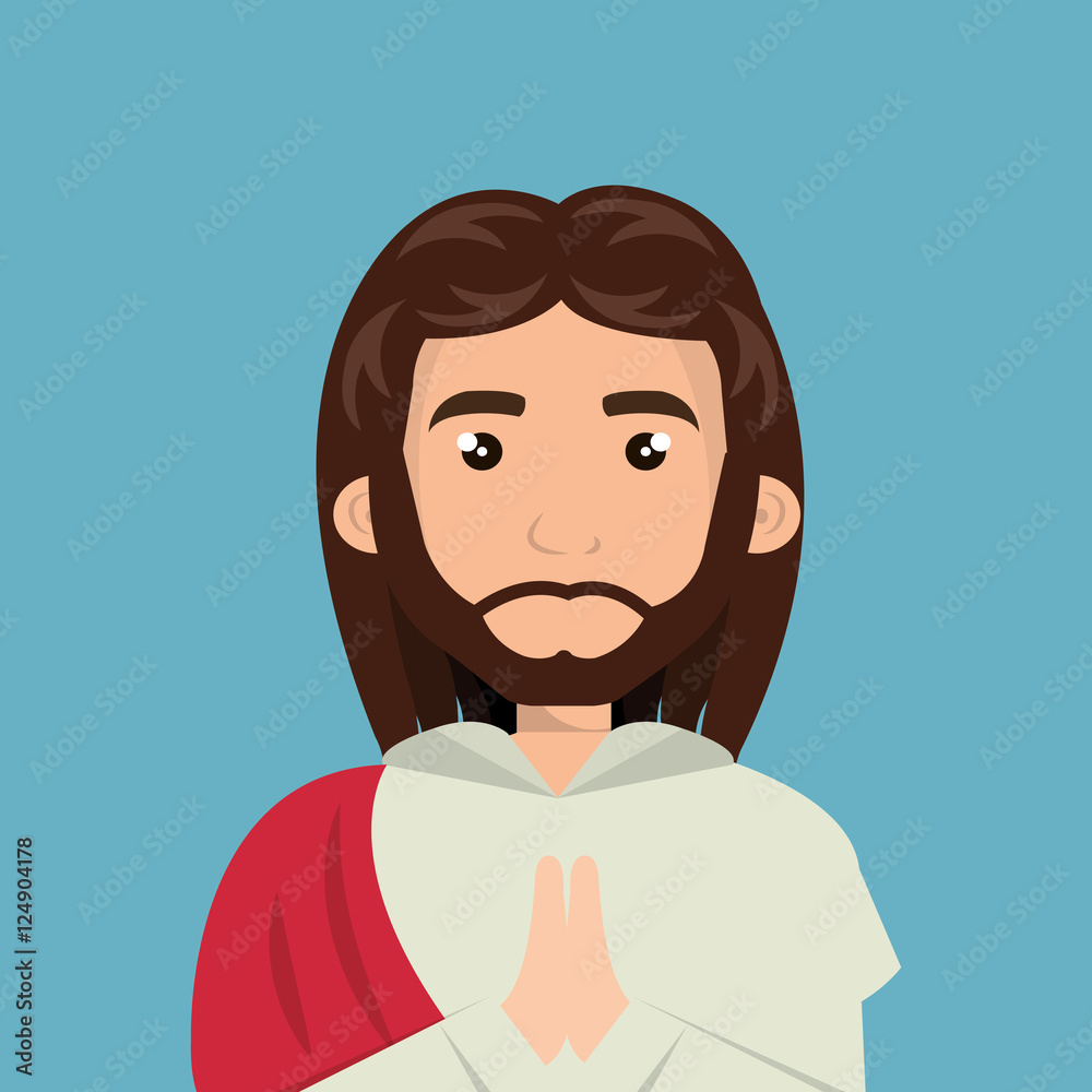 cartoon face Jesus christ design isolated vector illustration eps 10 ...
