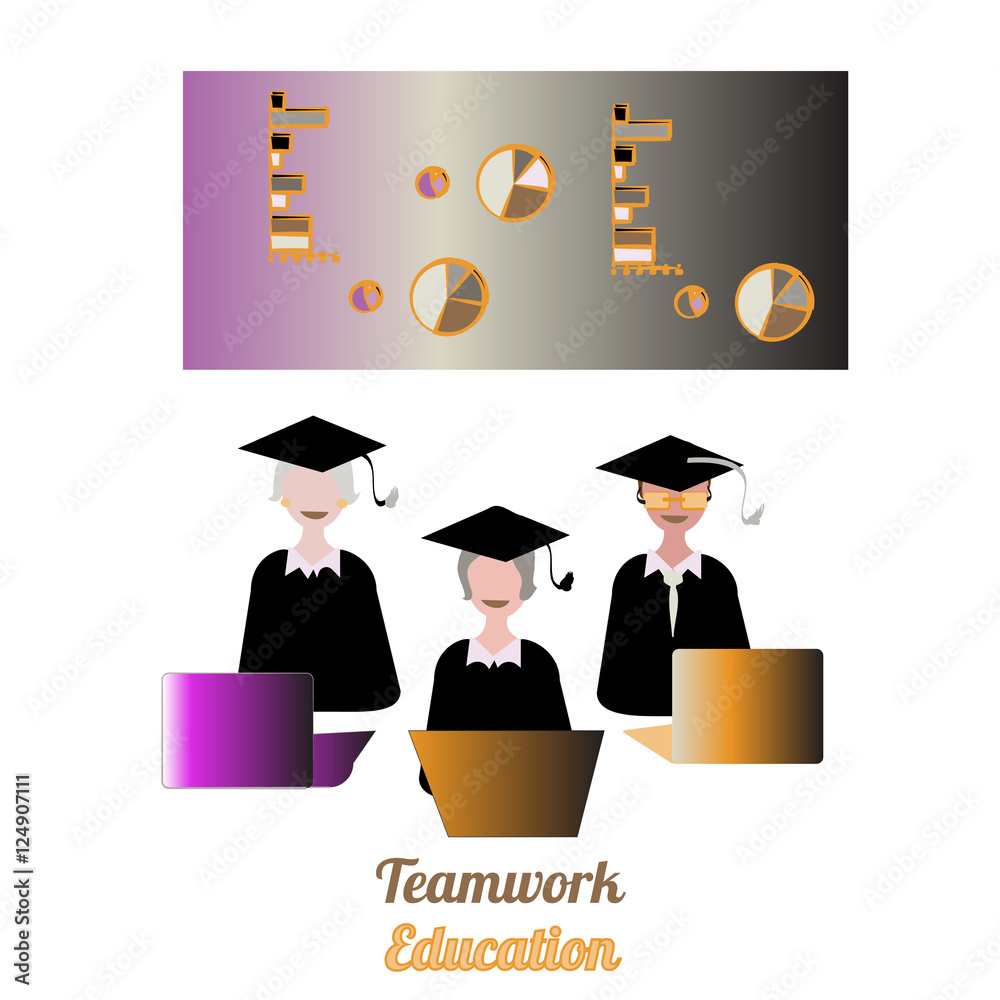 Education teamwork infographics template. Vector illustration. Can be ...