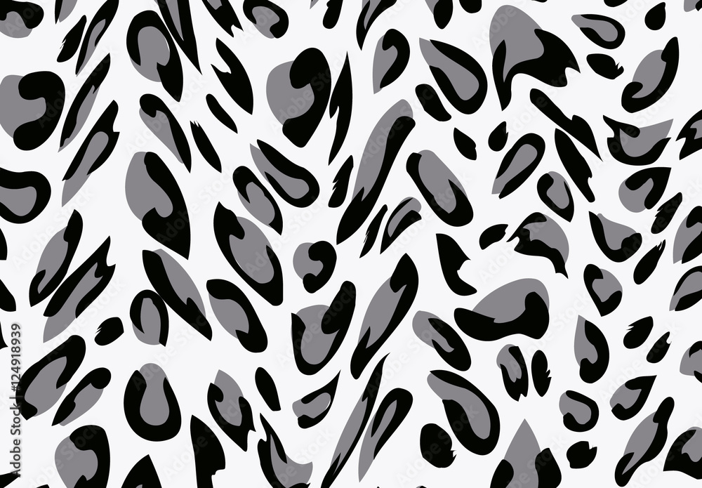 Black and Gray Leopard Print Pattern Elegant Monochrome Animal Skin ...