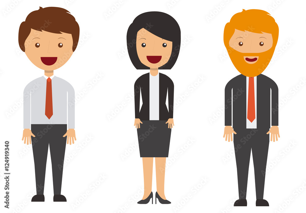 3 Cartoon Businessperson Icons Stock Template | Adobe Stock