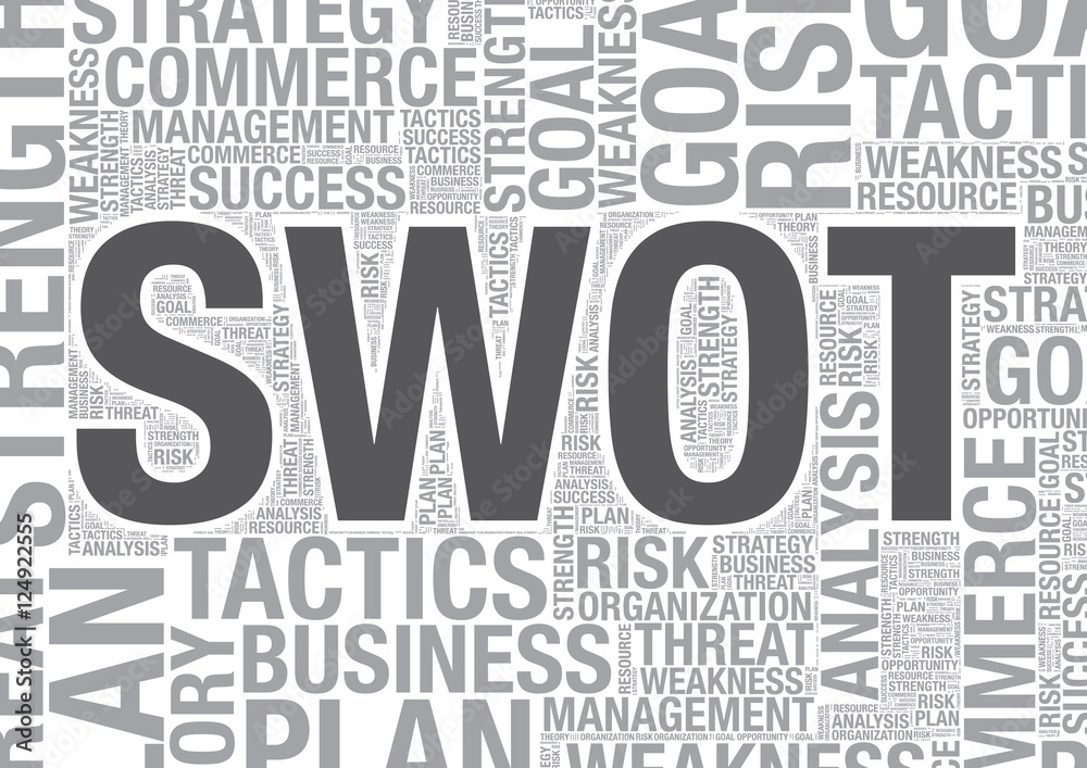 SWOT analysis word cloud business vector presentation template Stock ...