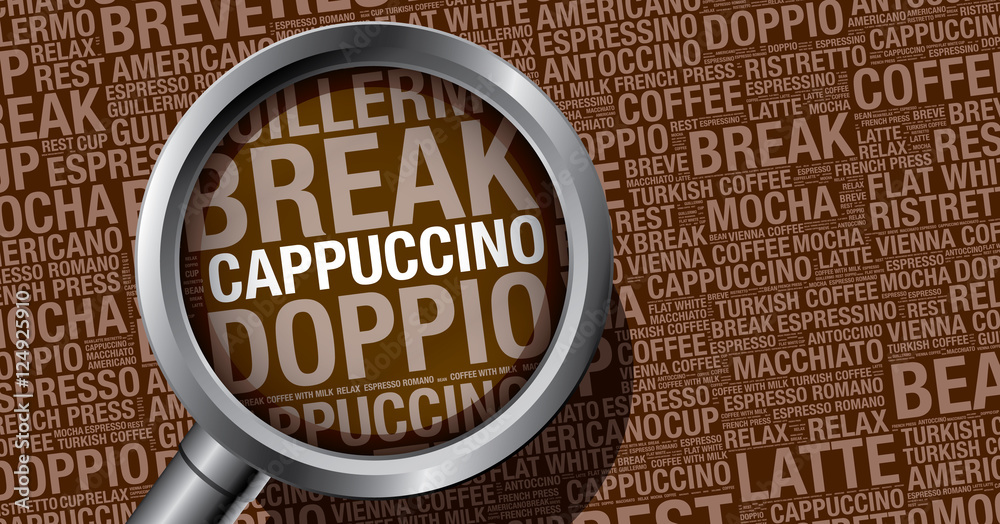 Cappuccino coffee word cloud concept vector design template Stock ...