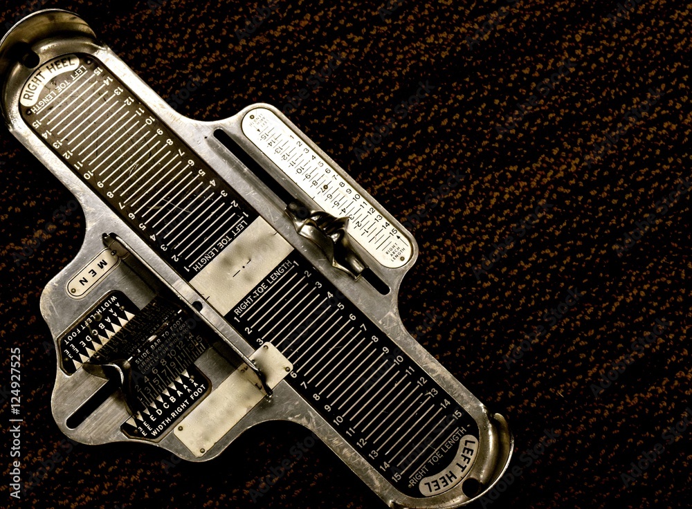 Foot Measure / a Metal tool to measure foot size to determine shoe size ...
