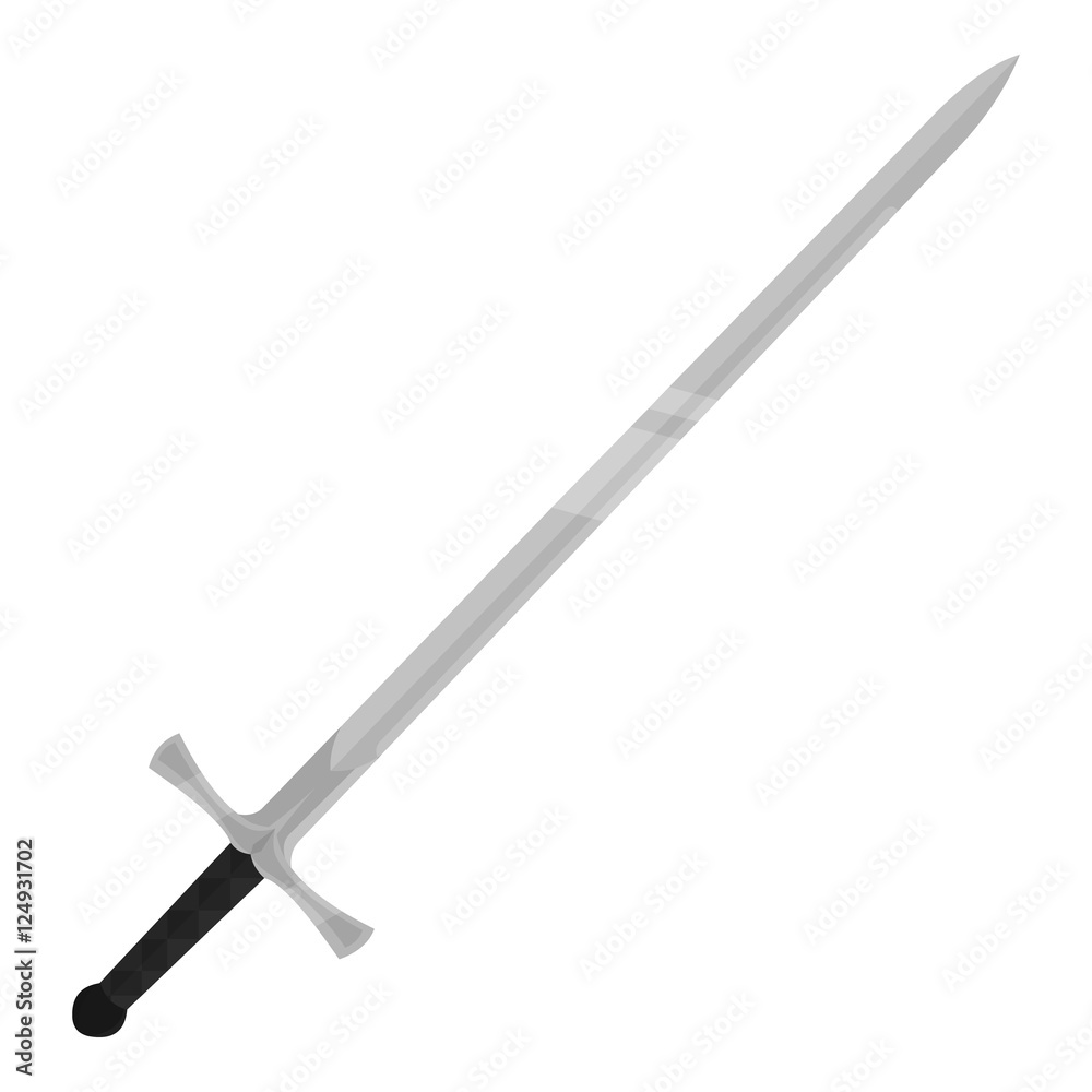 Two-handed sword icon monochrome. Single weapon icon from the big ...