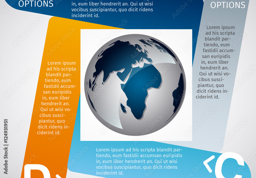 Blue And Orange Infographic Options Diagram Layout Design Template ...