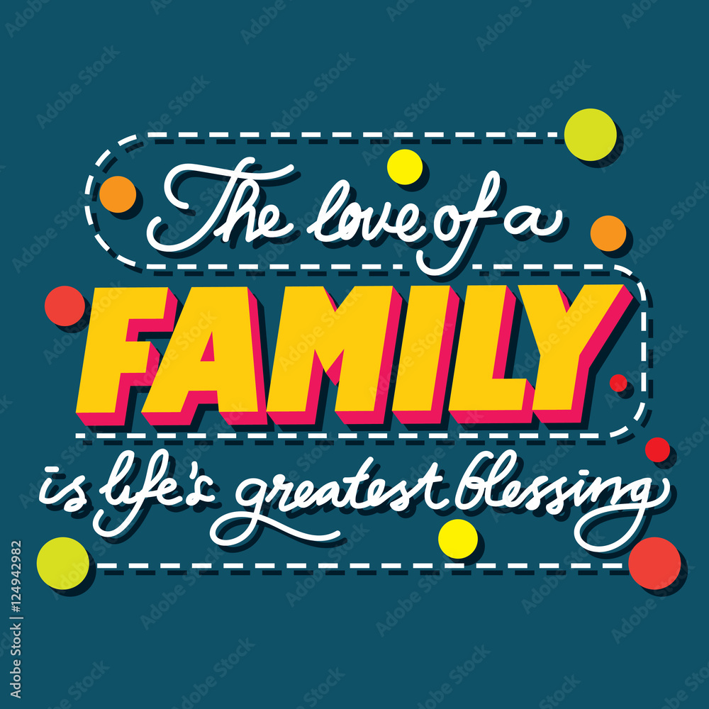 Lettering postcard family and love quotes set. Motivation, poster ...