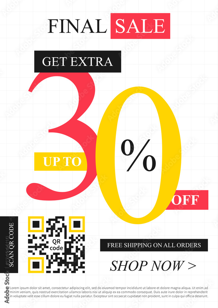 Vector promotional Get Extra 30 percent off banner for online stores ...