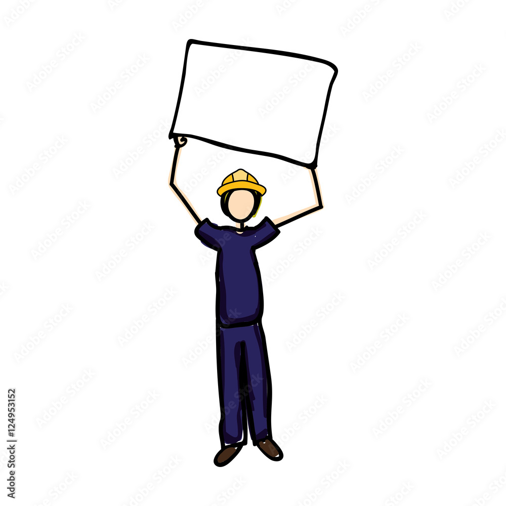 construction engineer holding blank sign cartoon icon image vector ...