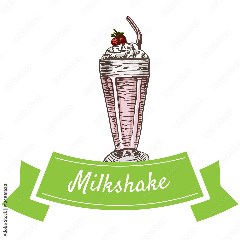 Milkshake colorful illustration. Stock Vector | Adobe Stock