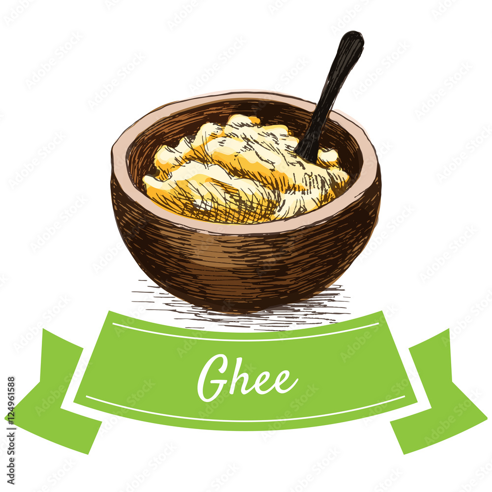 Ghee colorful illustration. Stock Vector | Adobe Stock