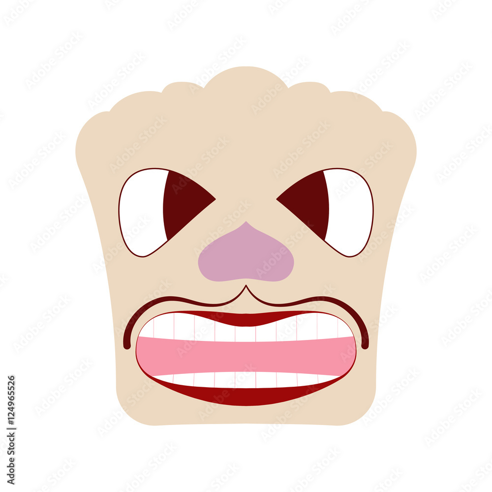 Caricature faces. Angry face. White background. Stock Vector | Adobe Stock