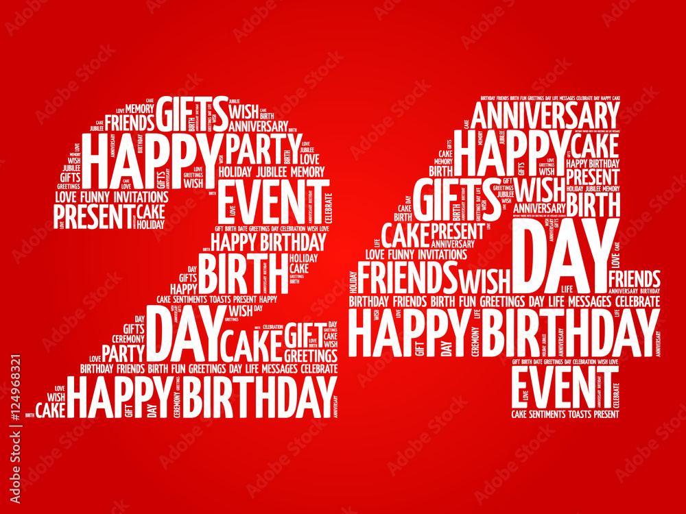 Happy 24th birthday word cloud collage concept Stock Vector | Adobe Stock