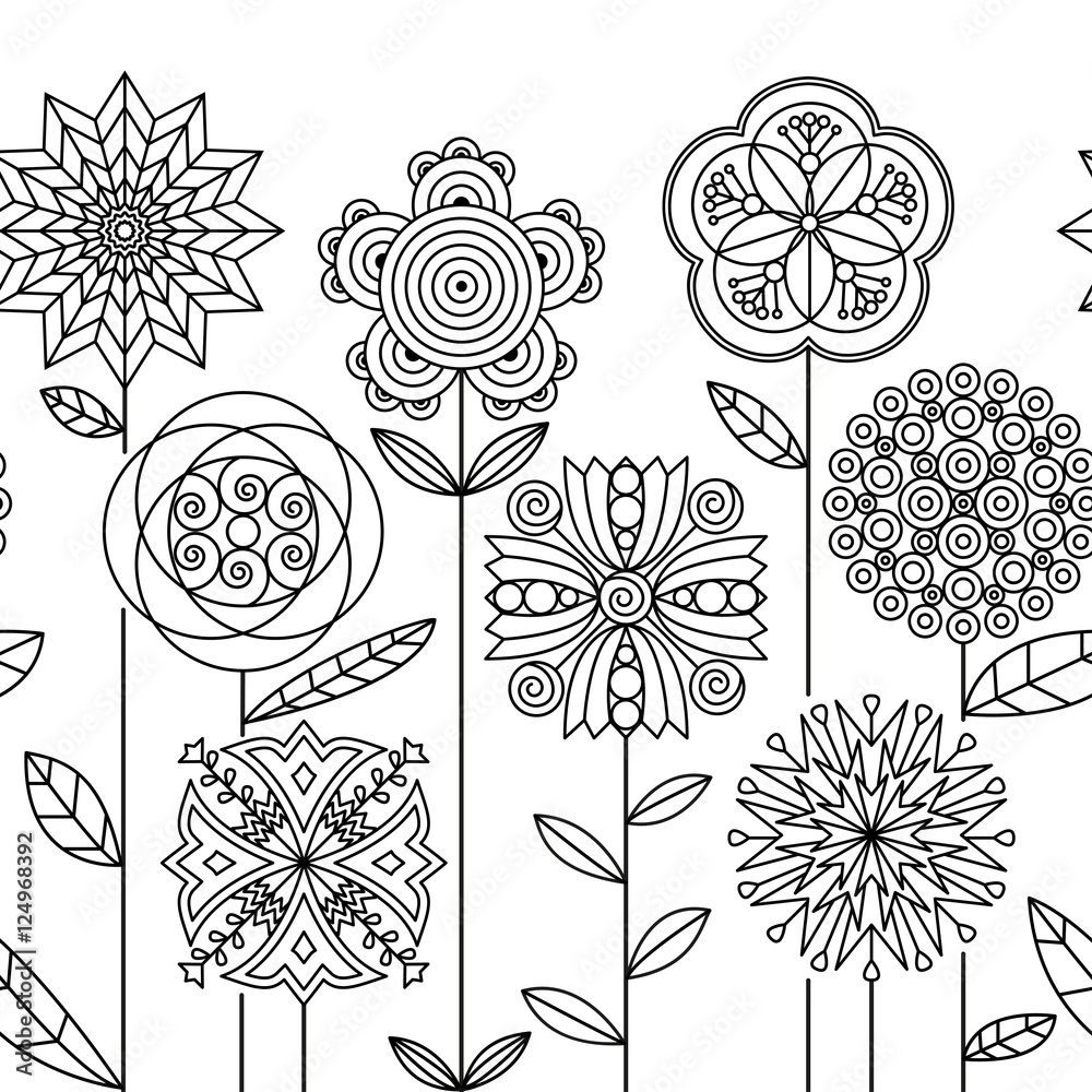 Colored Flower Doodles