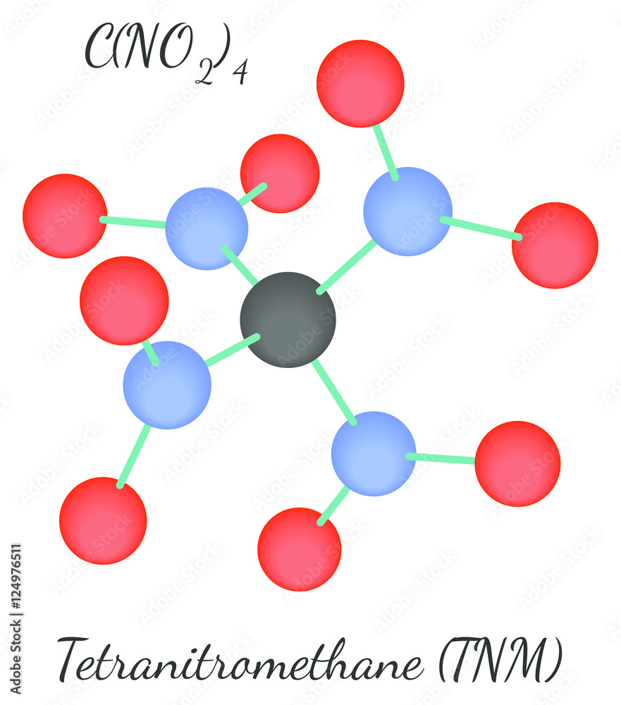 Tetranitromethane CN4O8 molecule Stock Vector | Adobe Stock